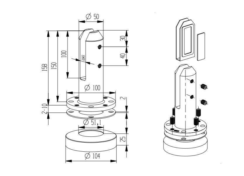 Adjustable Glass Spigots at Bottom - Easiahome